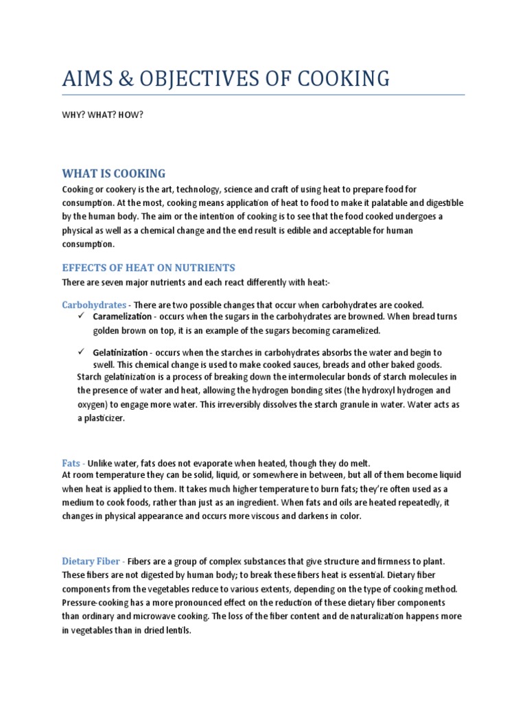 Cooking: A Guide to Techniques and Effects | PDF | Cooking | Foods