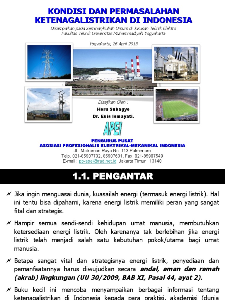 Kondisi Permasalahan Ketenagalistrikan Di Indonesia 2 For | PDF