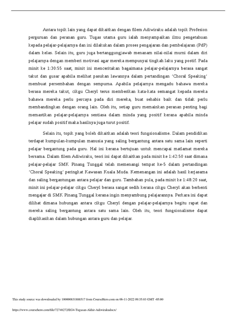 EG4 Tugasan Akhir Adiwiraku | PDF