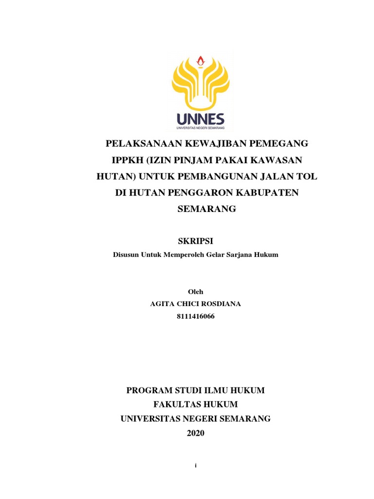 Pelaksanaan Kewajiban Pemegang Ippkh (Izin Pinjam Pakai Kawasan Hutan ...