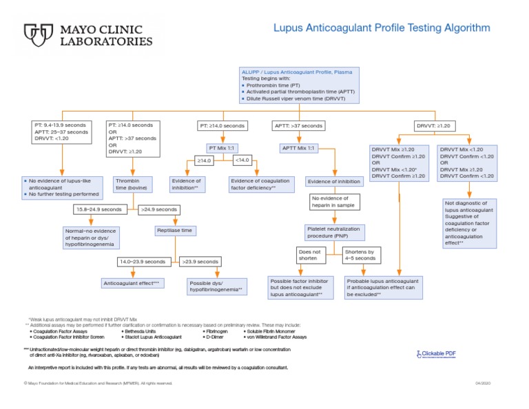 Lupus Anticoagulant Profile Testing Algorithm | PDF | Coagulation | Blood
