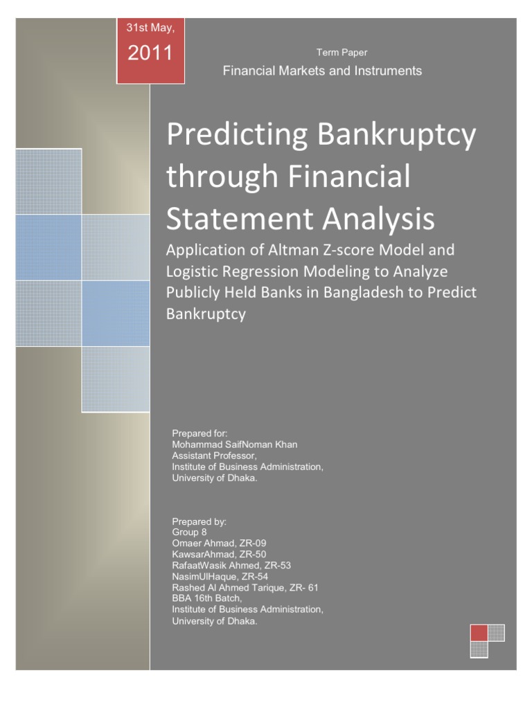 Predicting Bankruptcy Through Financial Statement Analysis Pdf Artificial Neural Network