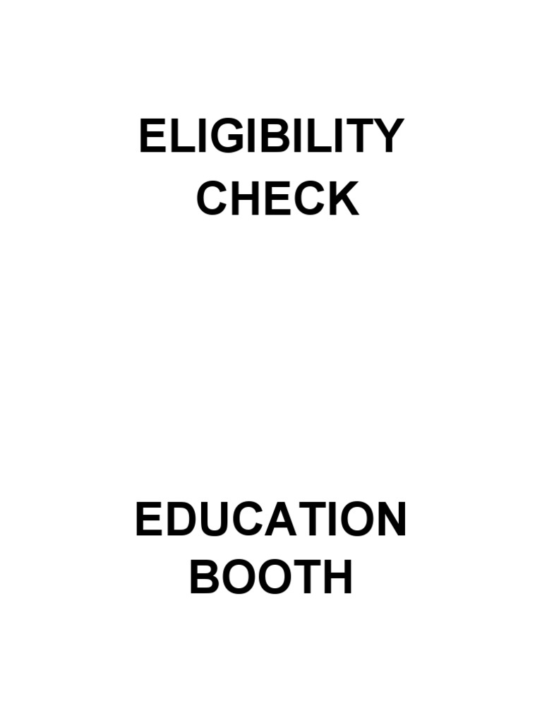 Eligibility | PDF