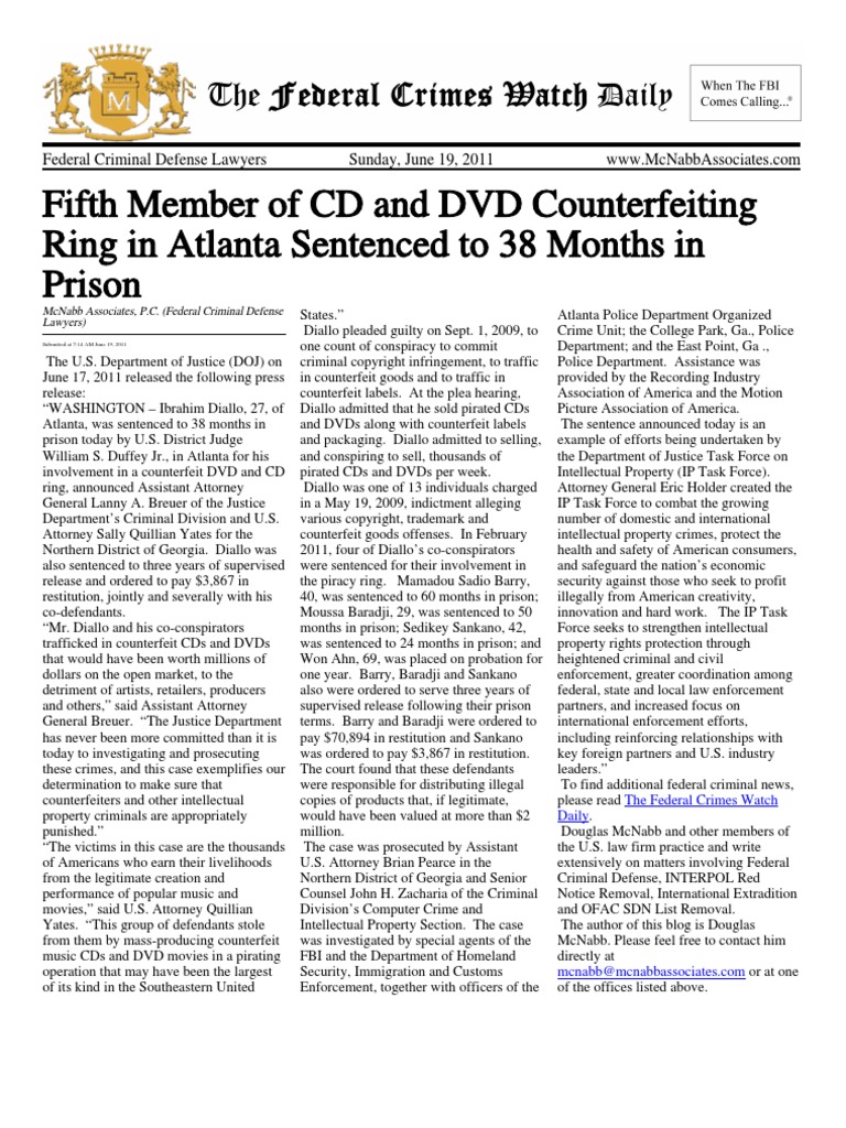 June 19, 2011 - The Federal Crimes Watch Daily | PDF | Copyright ...