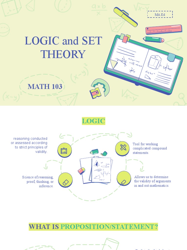 MATH 103 LOGIC and SET THEORY | PDF | Set (Mathematics) | Logical Consequence