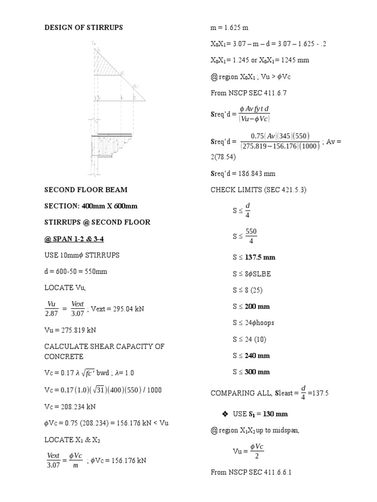 Beam Stirrup Design and Spacing | PDF | Structural Engineering ...