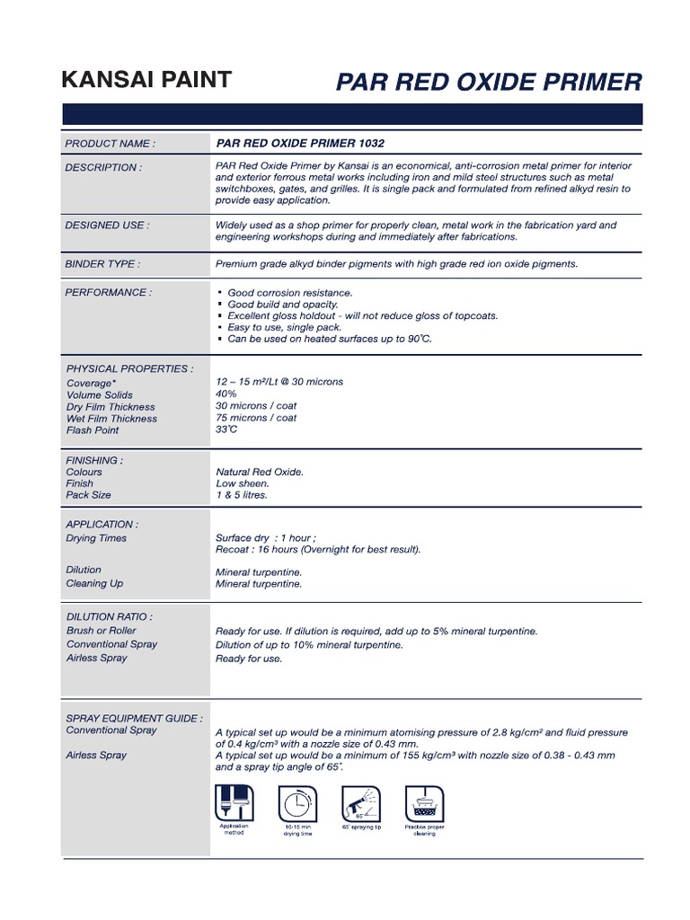 Red Oxide Primer TDS | PDF