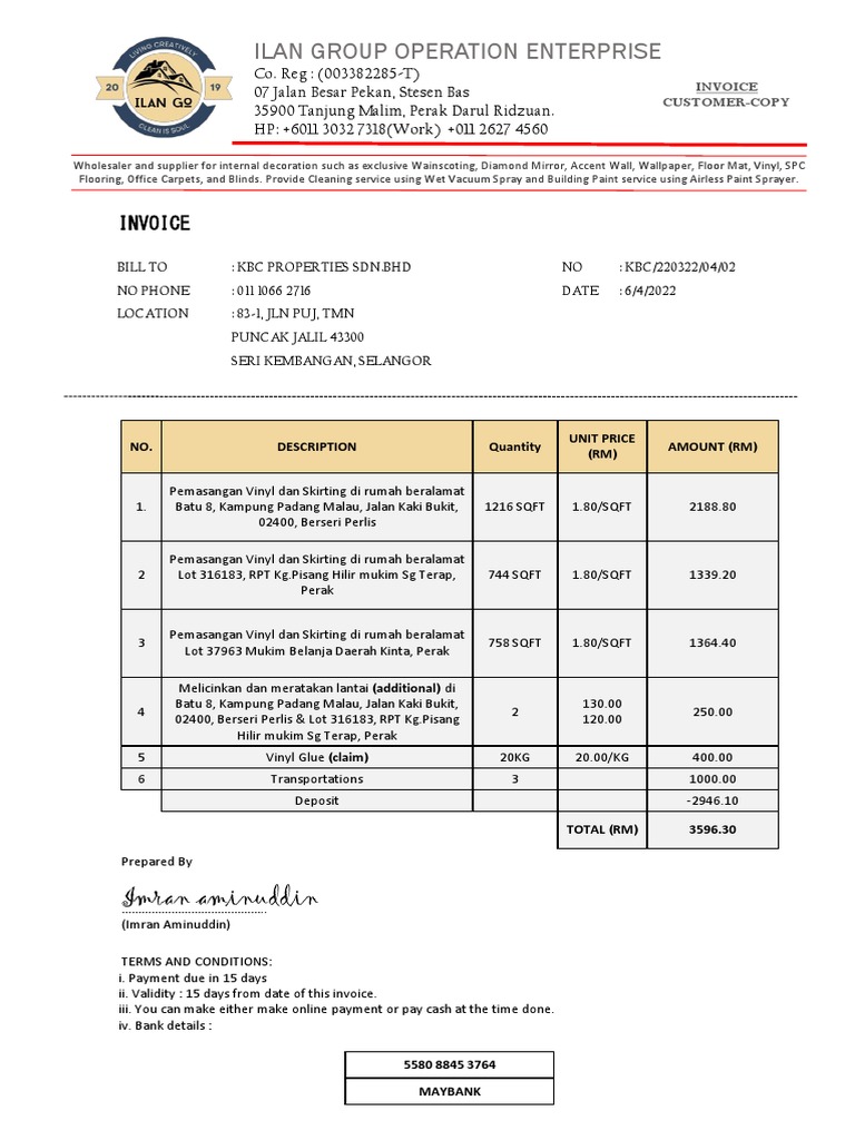 Invoice KBC IlanGO | PDF