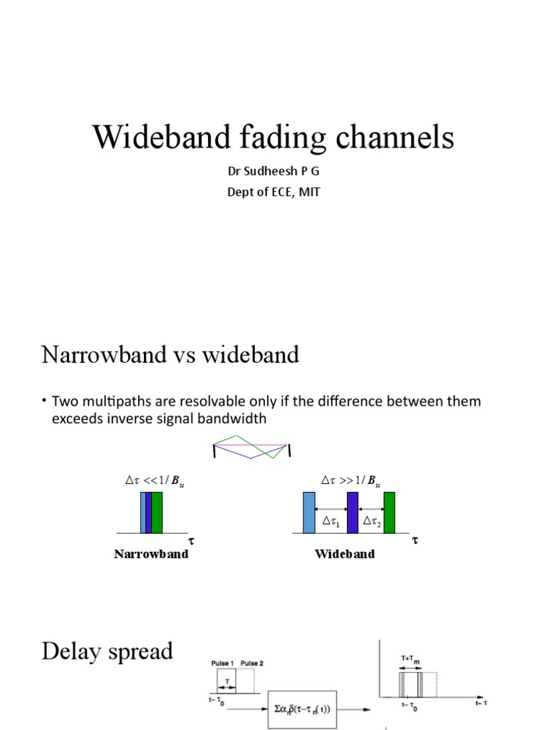 Wideband Fading Channels | PDF | Coherence (Physics) | Bandwidth ...
