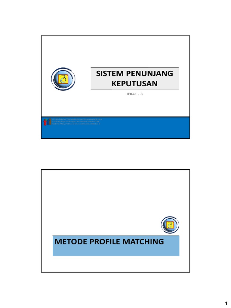 Metode Profile Matching | PDF