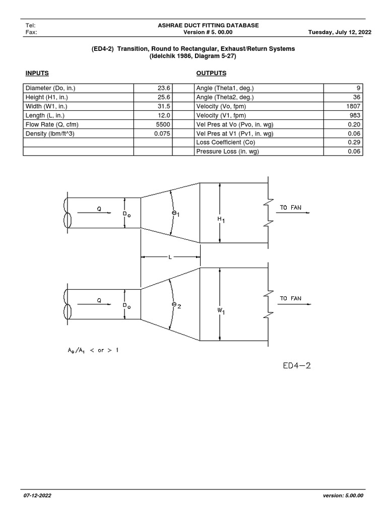 (ED4-2) Transition, Round To Rectangular, Exhaust/Return Systems ...