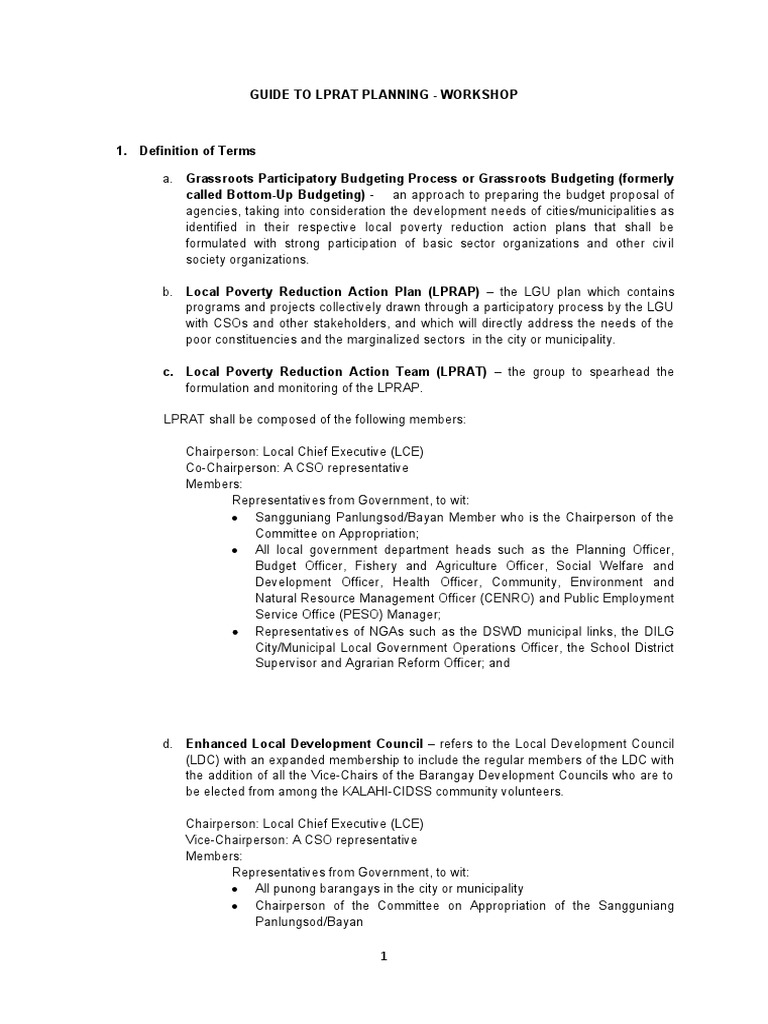 Guiding Local Communities: A Workshop on Developing Effective Local ...