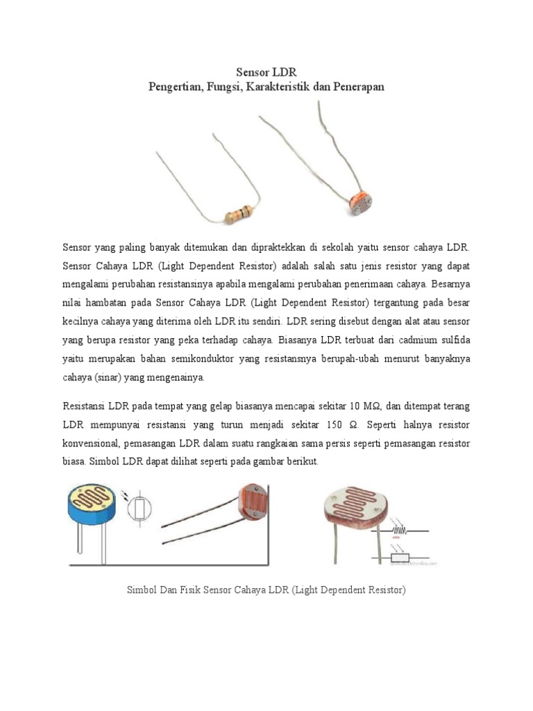 A Comprehensive Overview of Light Dependent Resistor (LDR) Sensors: Their Functions ...