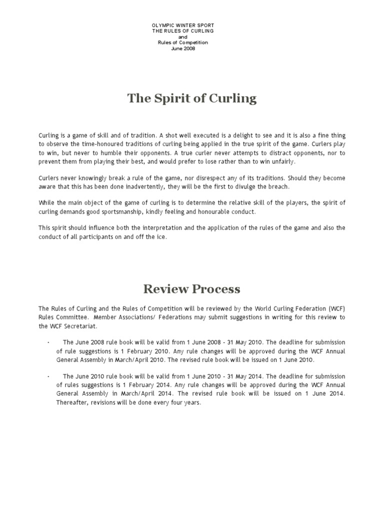 6 Rules of Curling-Final | PDF | Referee | Sweater