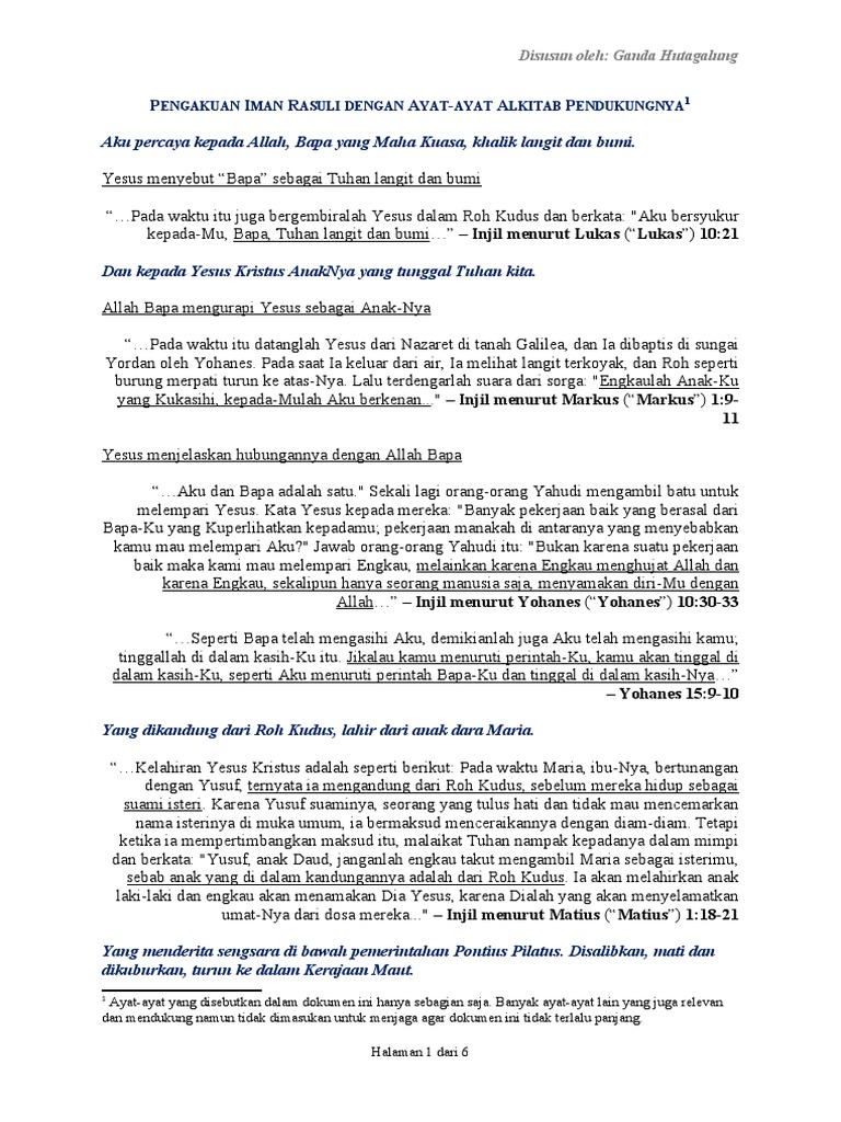 Dasar Pengakuan Iman Rasuli | PDF