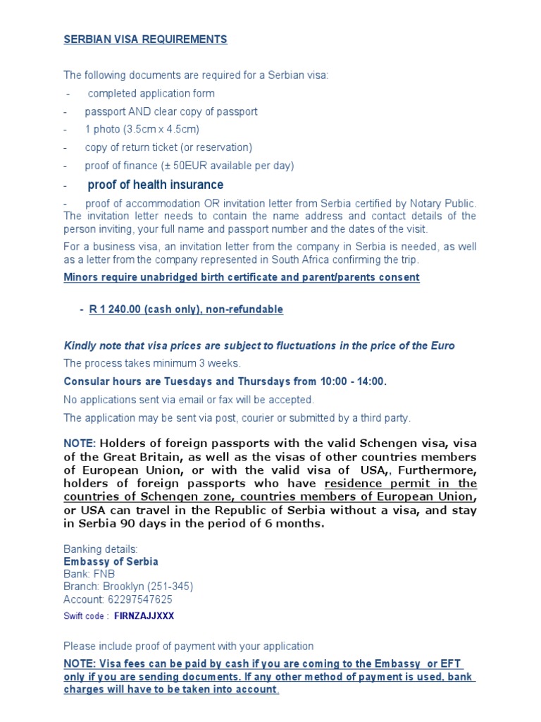Serbian Visa Requirements | PDF | Social Science | Law
