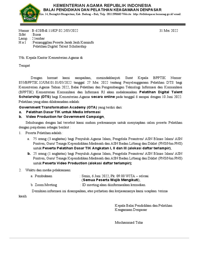 2 Contoh Surat | PDF