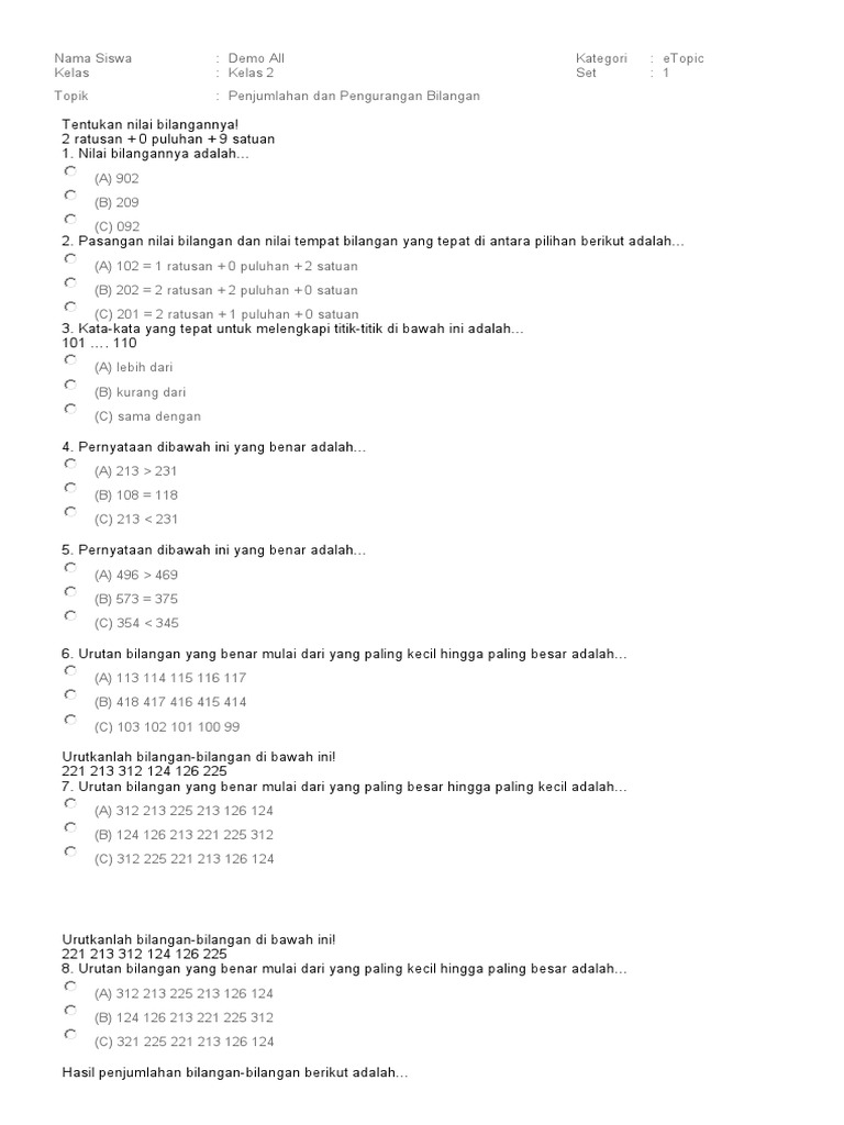 Mate Kls 2 Set1 | PDF