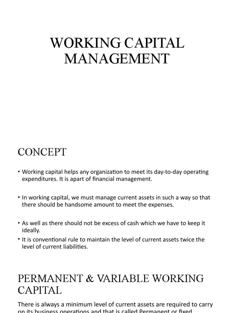 Working Capital MGMT | PDF | Working Capital | Market Liquidity
