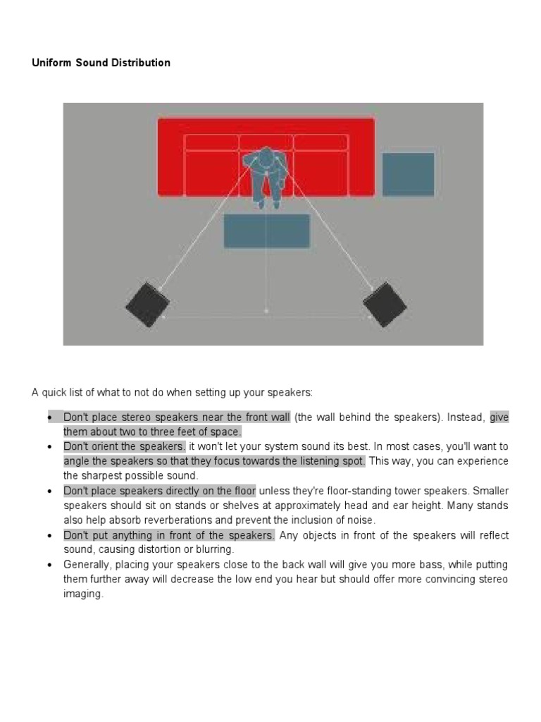 Optimal Speaker Placement Guide | PDF | Loudspeaker | Sound