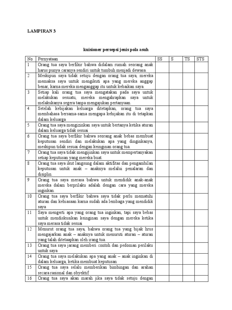 Lampiran 3 Kuisioner Gabungan | PDF