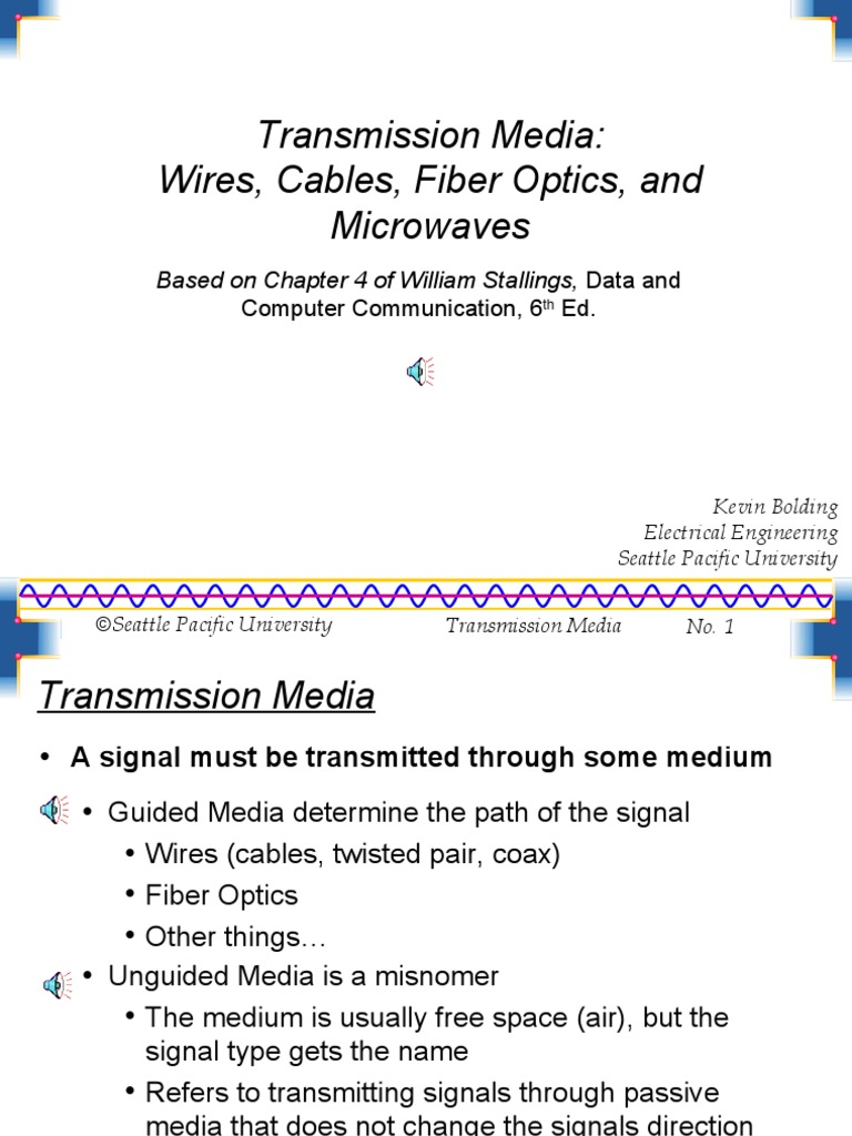Transmission Media: Wires, Cables, Fiber Optics, and Microwaves | PDF ...