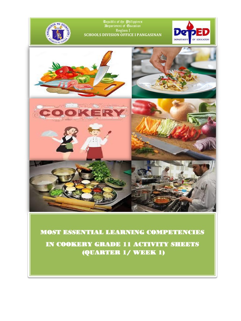 Most Essential Learning Competencies in Cookery Grade 11 Activity ...