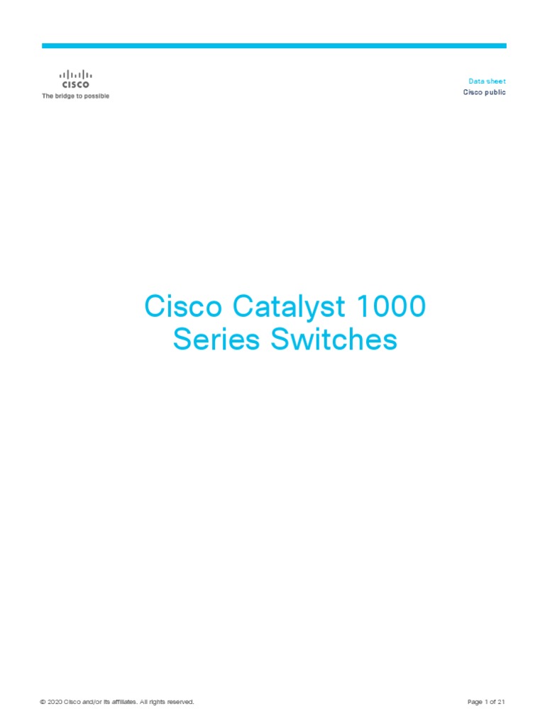 Cisco Catalyst 1000 Series Switches Data Sheet | PDF | Computer Network ...