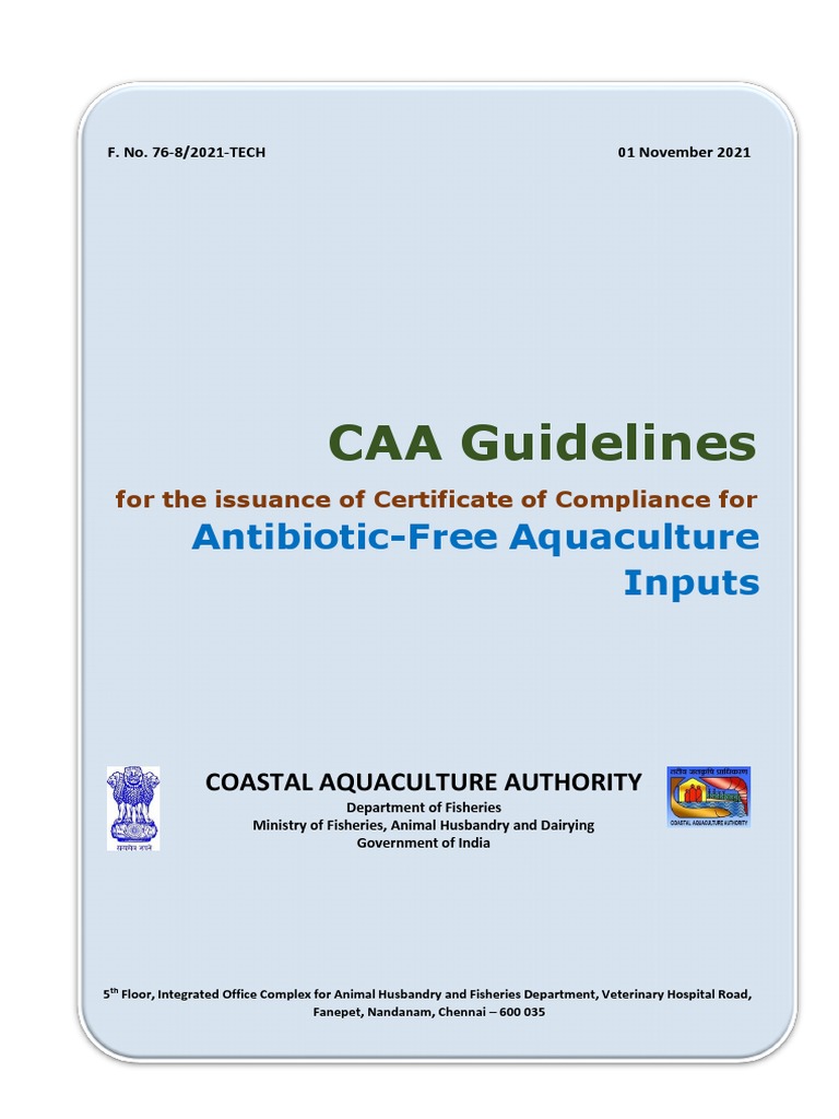 CAA Guidelines Antibiotic Free Inputs New | PDF | Chlorine | Hazard ...