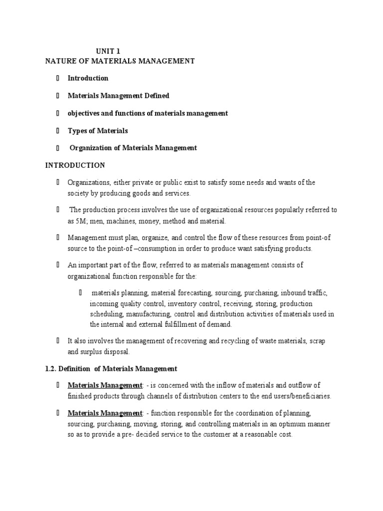 Material Management | PDF | Inventory | Business Process