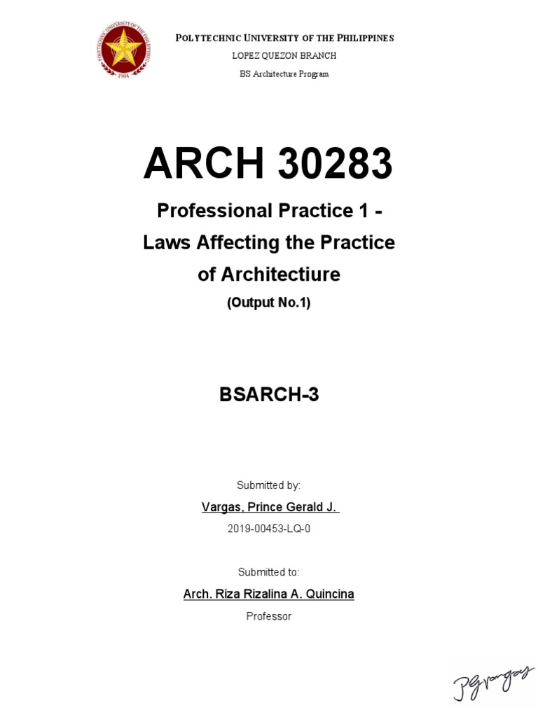 ARCH 30283: Professional Practice 1 - Laws Affecting The Practice of ...
