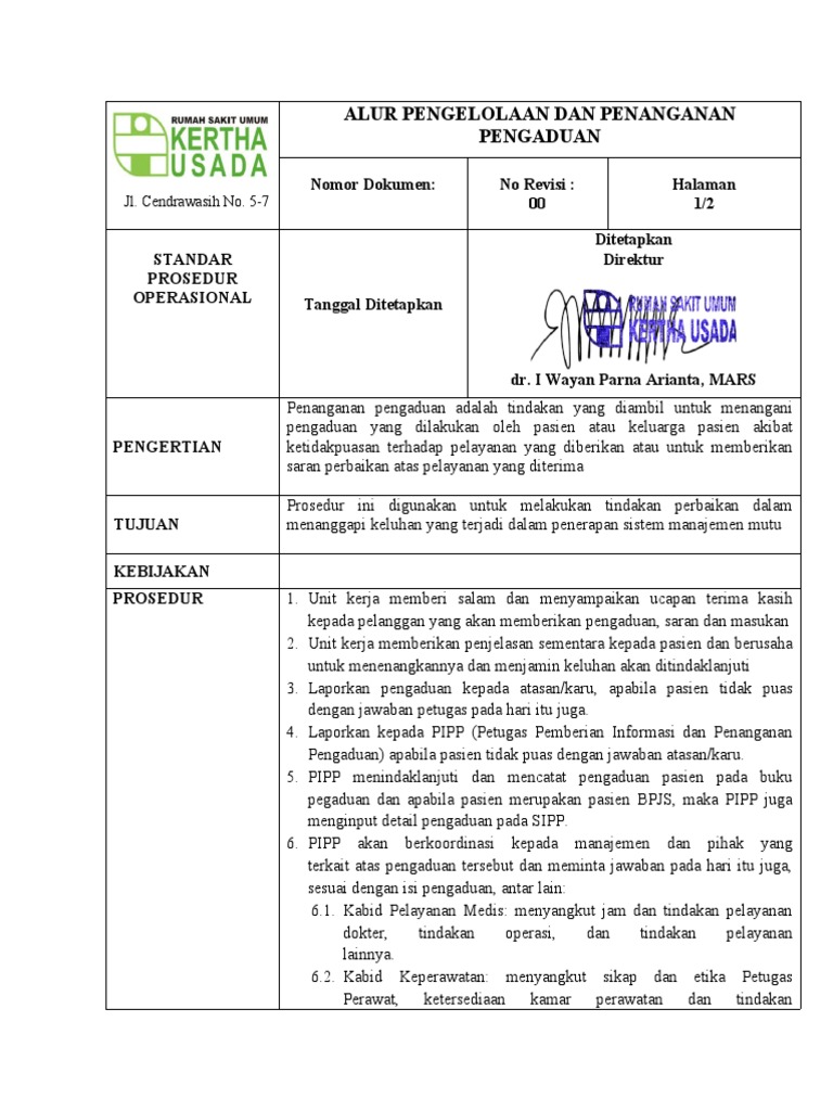 Prosedur Penanganan Pengaduan PIPP | PDF | Pengembangan Diri | Sains ...