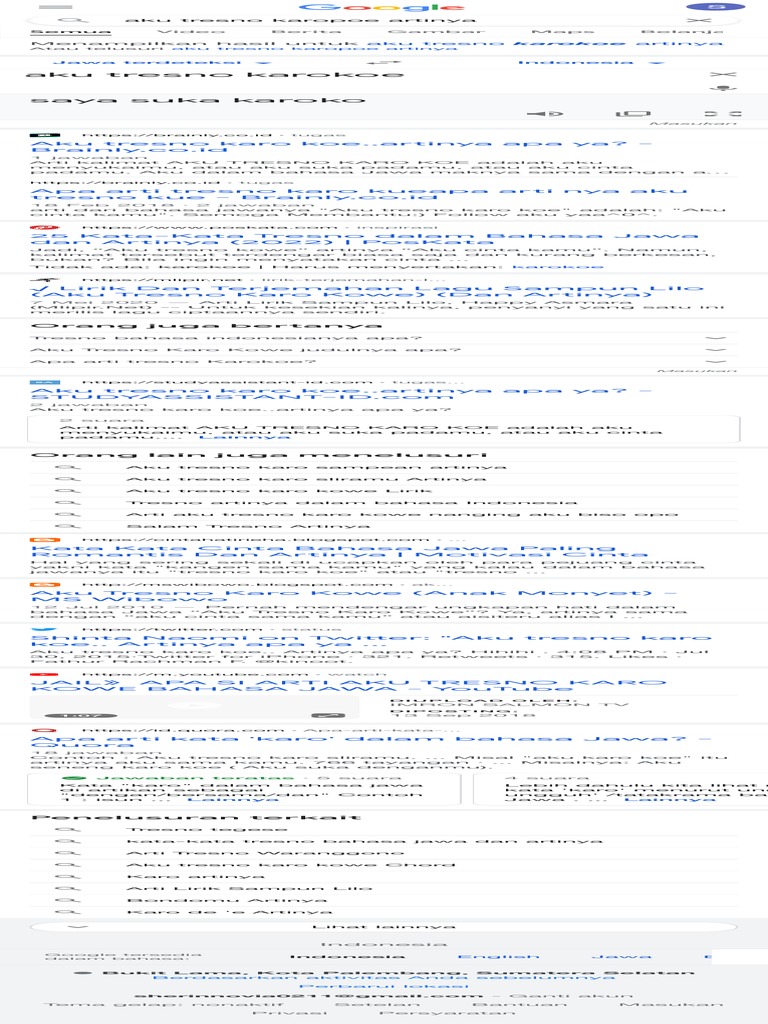 Aku Tresno Karopoe Artinya - Penelusuran Google | PDF | Seni & Disiplin Bahasa