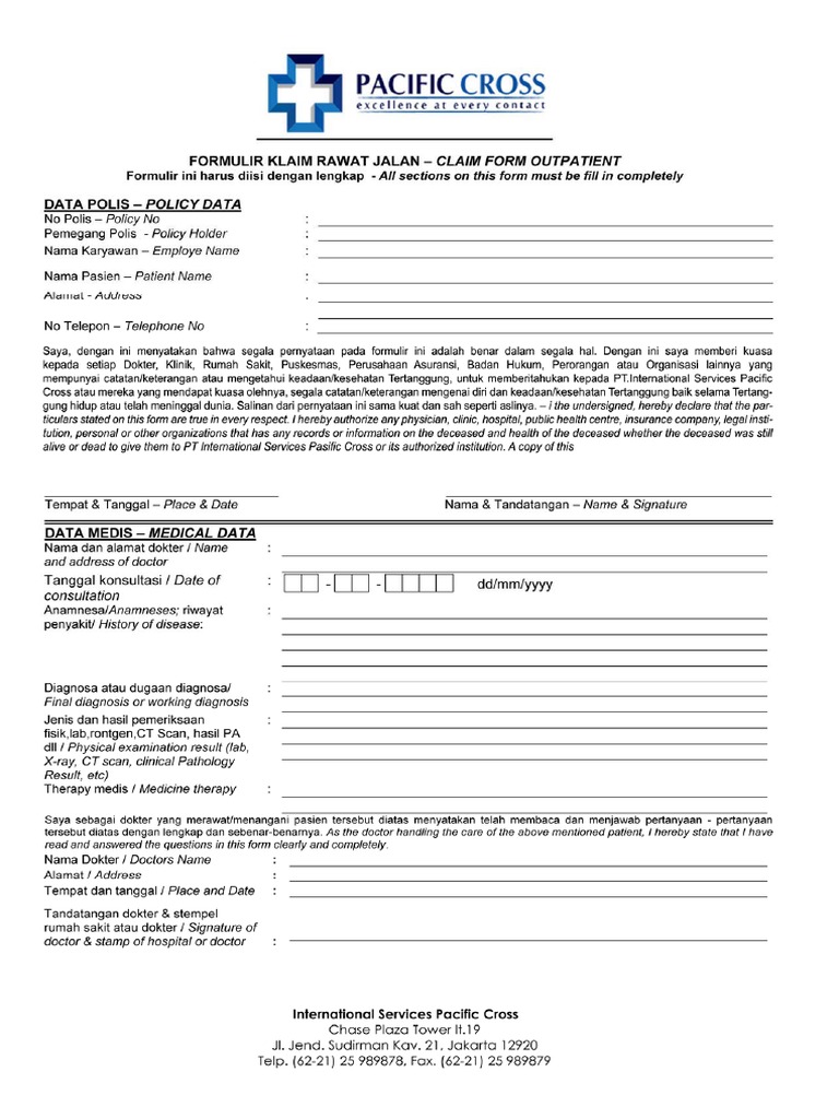 Outpatient Claim Form | PDF