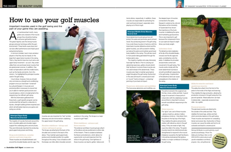 How To Use Your Golf Muscles | PDF | Pelvis | Elbow
