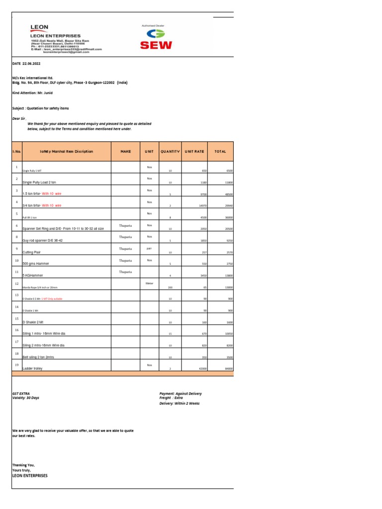 L1 Leon Enterprises | PDF | Machines | Manufactured Goods