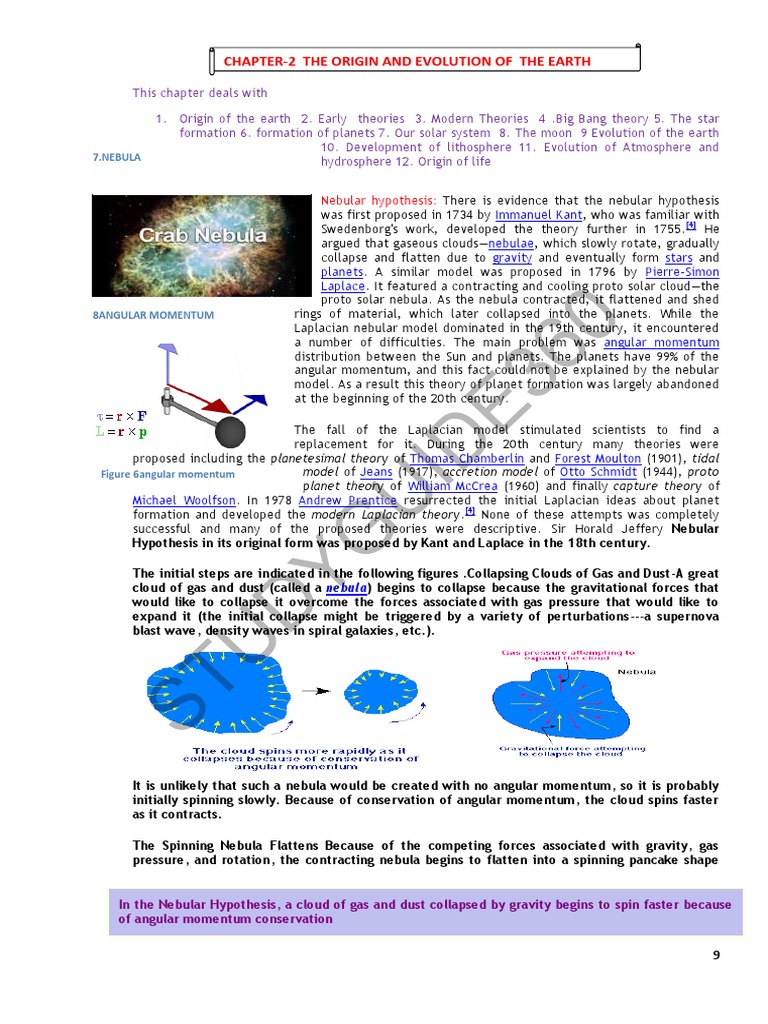 Studyguide360: Chapter-2 The Origin and Evolution of The Earth | PDF ...