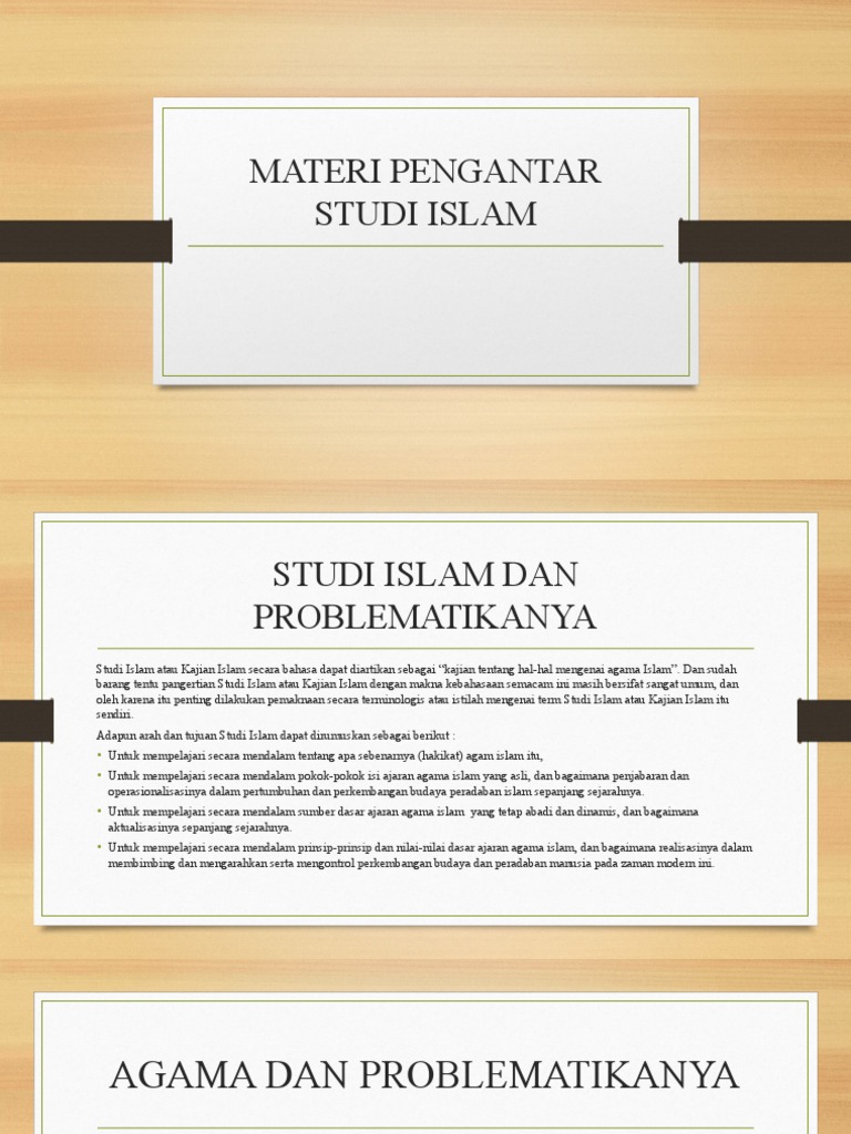 Materi Pengantar Studi Islam | PDF