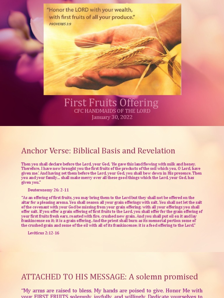 First Fruits Offering Insights and Blessings | PDF | Religious Belief ...