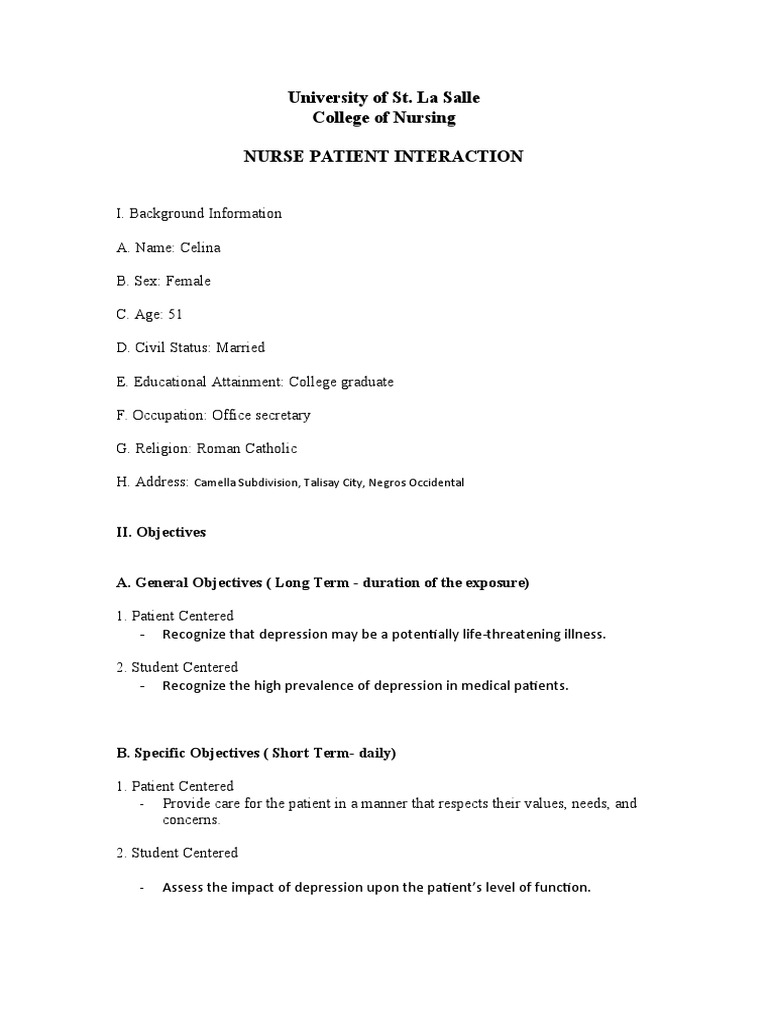 Nurse-patient-interaction-DELOS REYES BSN 3E GROUP 1 | PDF