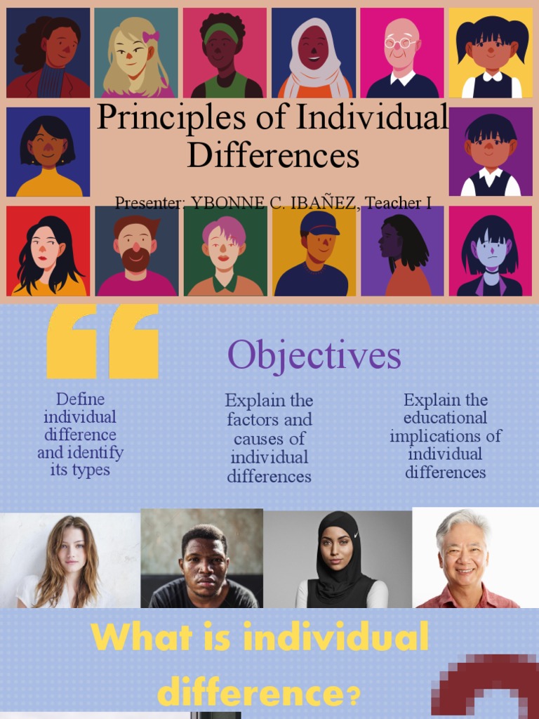 Principles of Individual Differences: Presenter: YBONNE C. IBAÑEZ ...