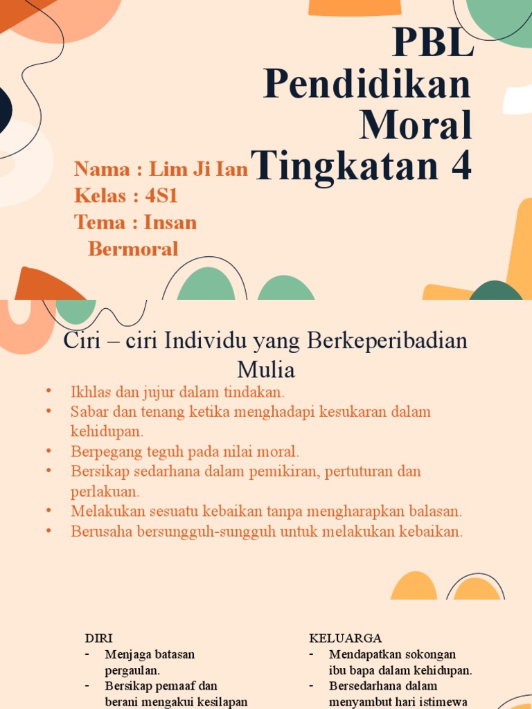 PBL Pendidikan Moral Tingkatan 4 | PDF