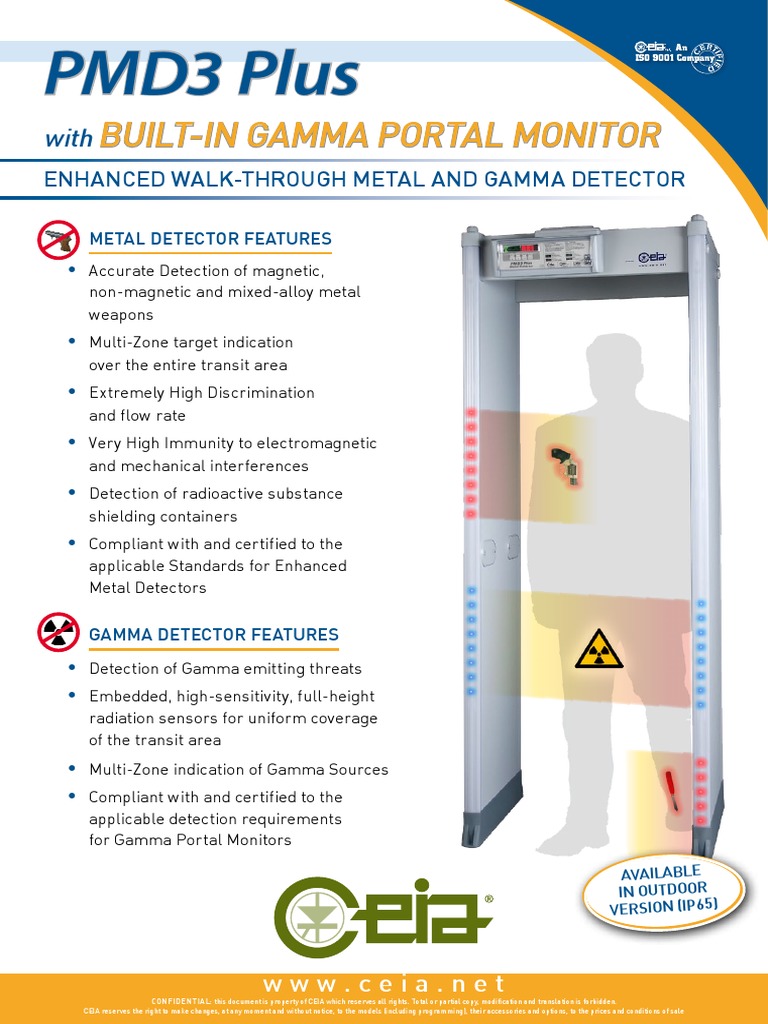 CEIA PMD3-Plus Brochure 0001v2-Uk | PDF | Gamma Ray | Sensor