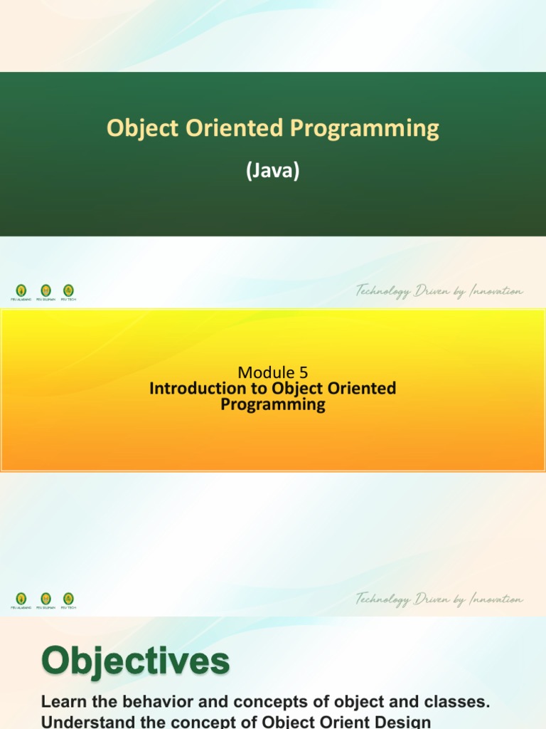 Module 5 Introduction To Object Oriented Programming | PDF | Object ...