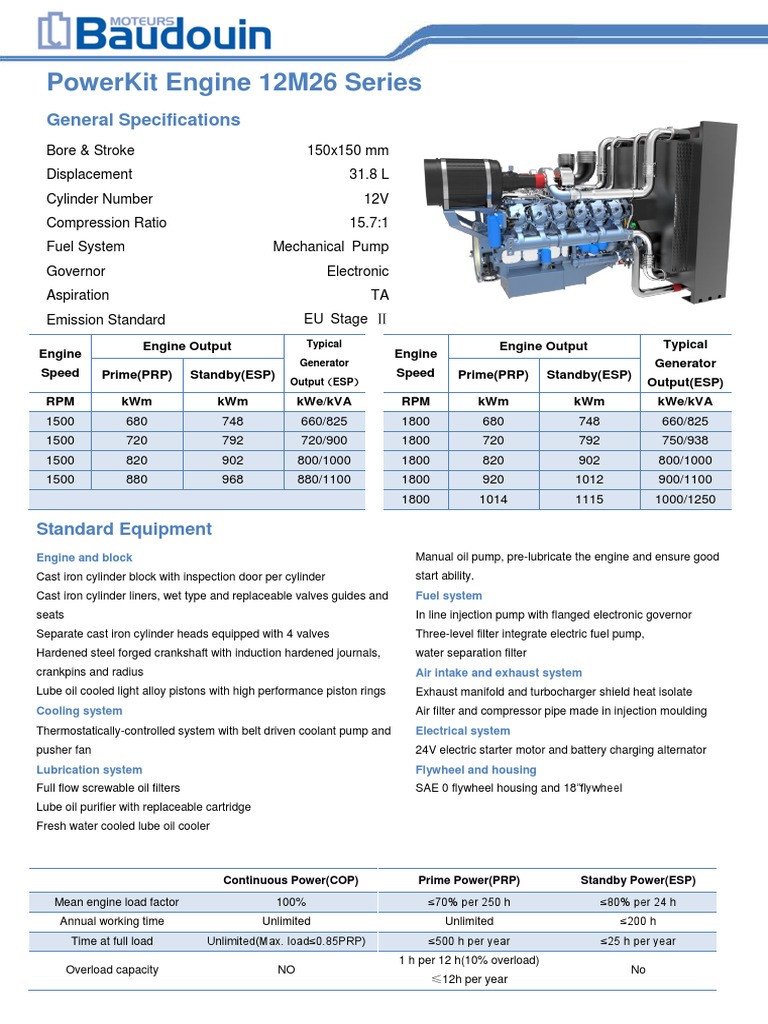 12M26 Baudouin | PDF | Engines | Cylinder (Engine)