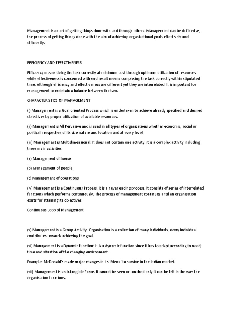 Key Concepts of Effective Management | PDF