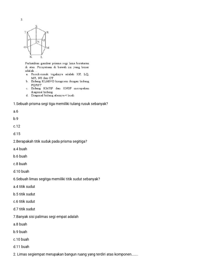 8 SMP Math Bangun Ruang | PDF | Metode & Bahan Ajar