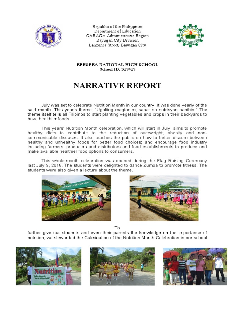 Narrative Report On Nutrition Month Celebration | PDF | Healthy Diet ...