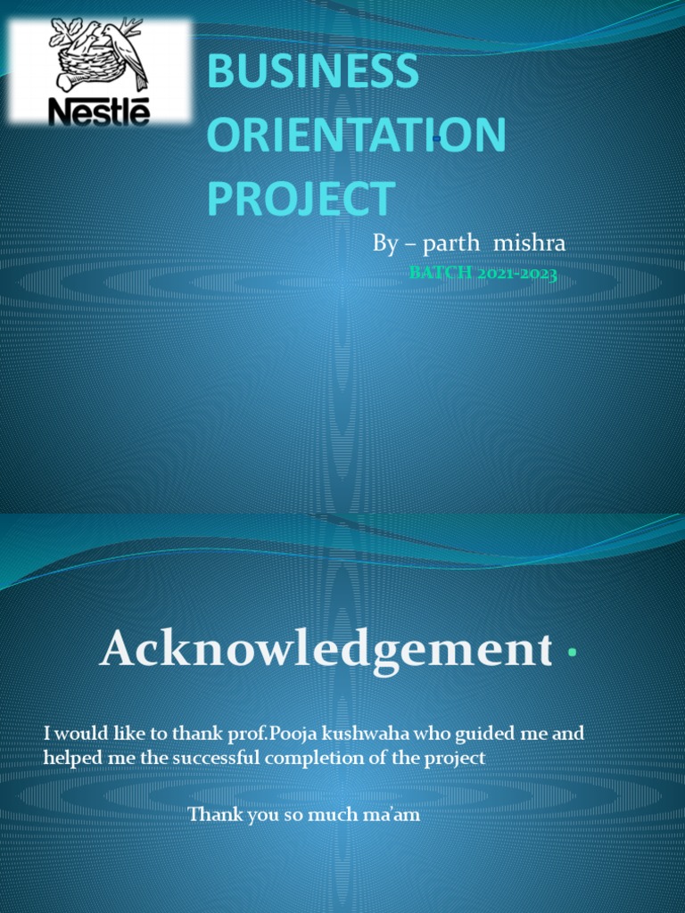 Business Orientation Project by Parth | PDF | Nestlé | Chocolate