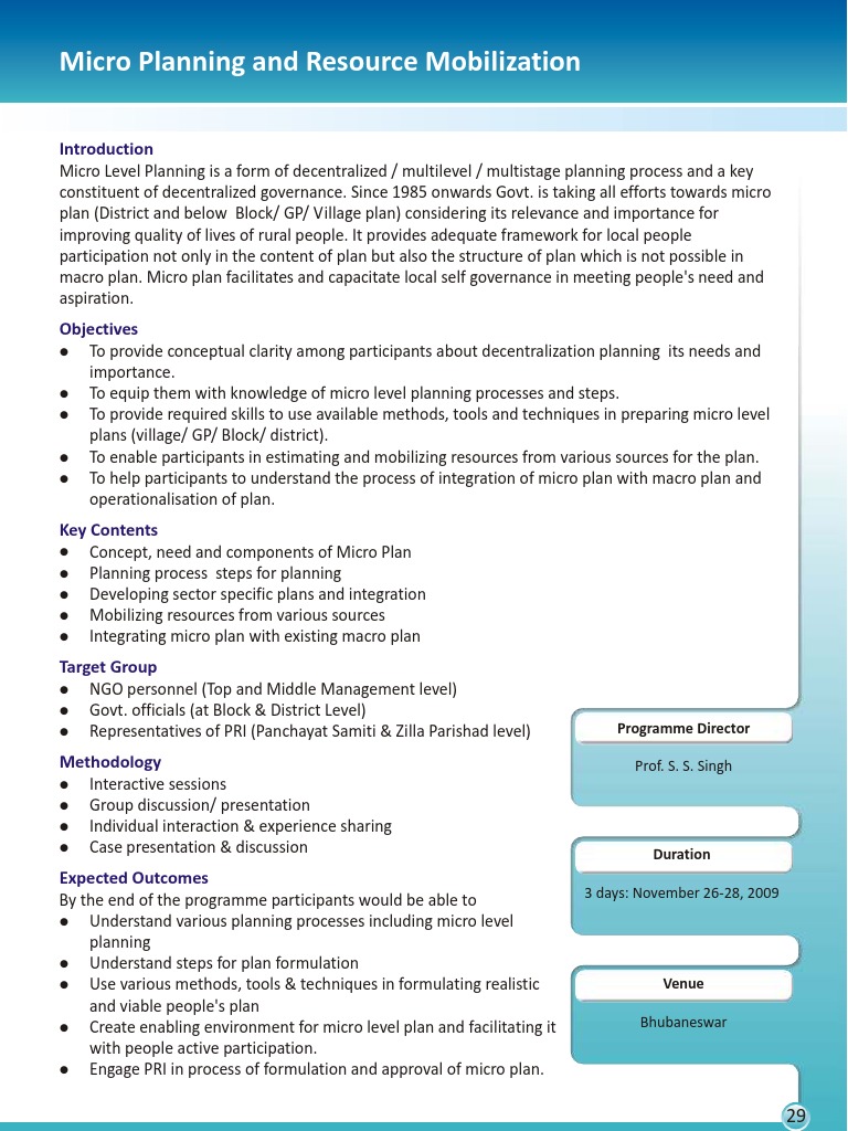 Micro Planning | PDF